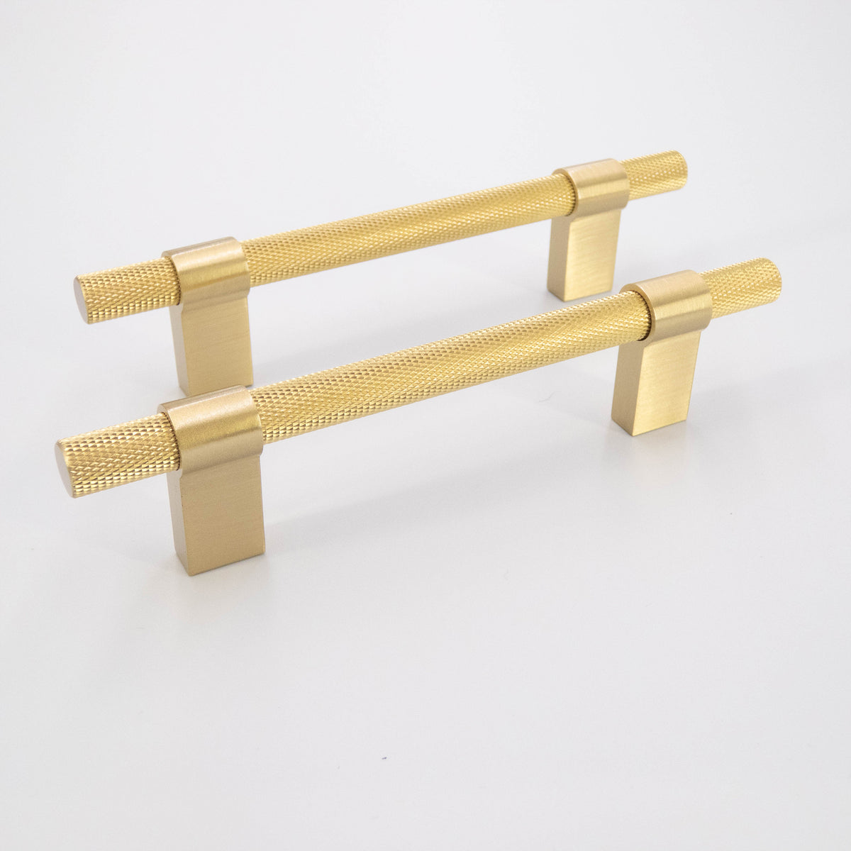 Otto - Solid Brass Knurled Cabinet Knobs and Drawer Pulls with Rectang ...